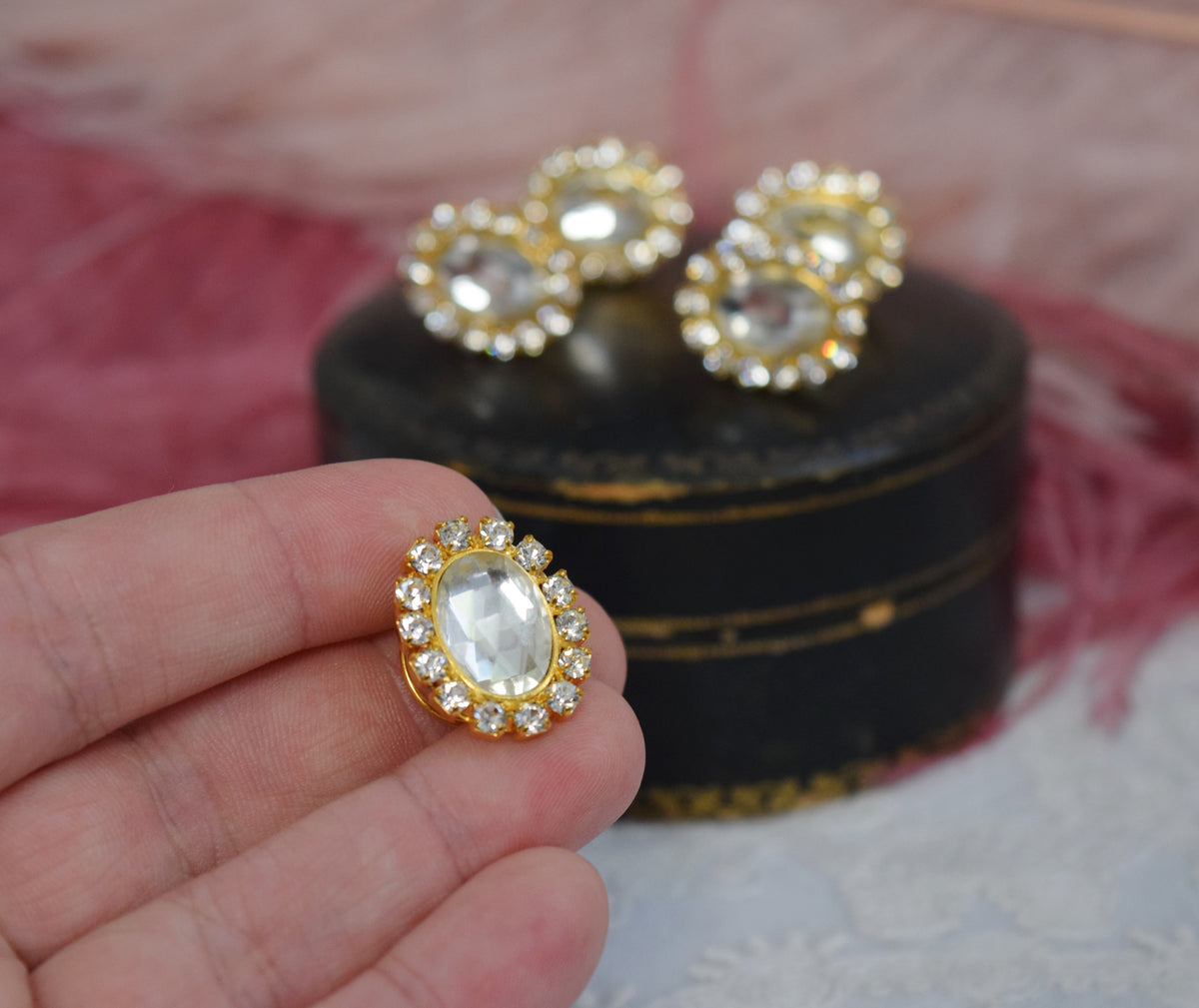 Rhinestone Hair Decorations - Gold and Crystal – Dames a la Mode